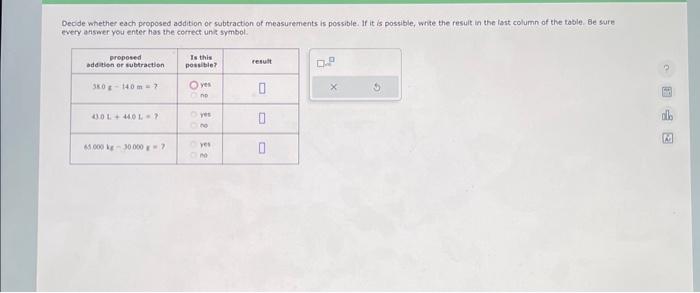 Solved Decide whether each proposed addition or subtraction | Chegg.com