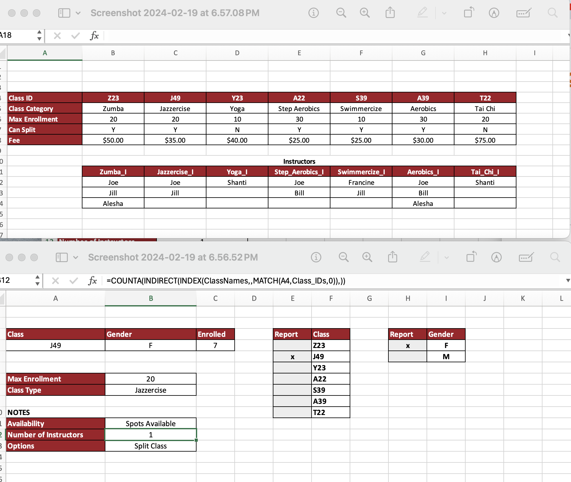 Solved 11 ﻿The instructors for each class are listed on the | Chegg.com