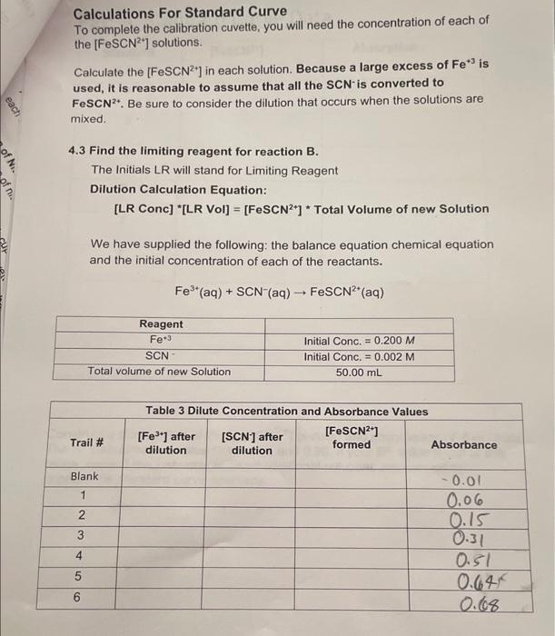 Solved Table 2: Solutions for Preparation of a Standard | Chegg.com