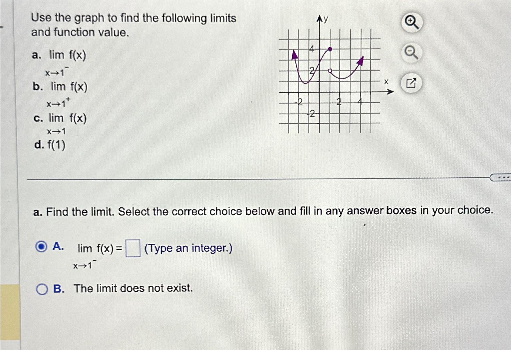 Solved Use the graph to find the following limits and | Chegg.com