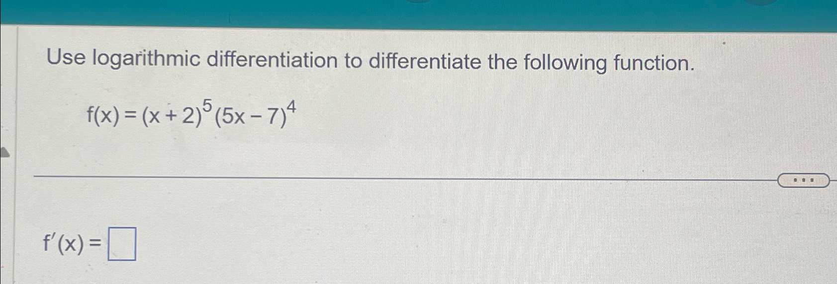 Solved Use logarithmic differentiation to differentiate the | Chegg.com