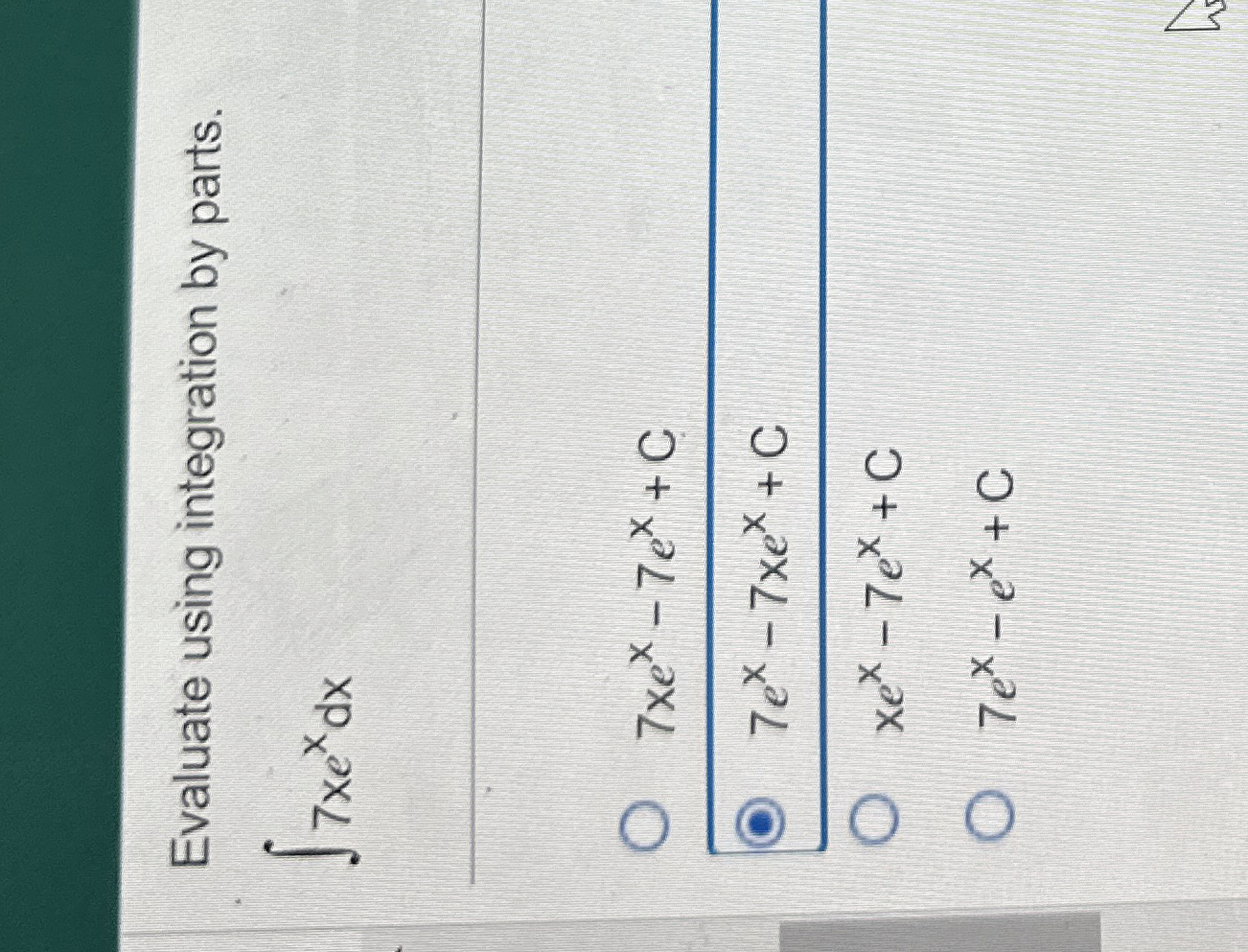 Solved Evaluate using integration by | Chegg.com