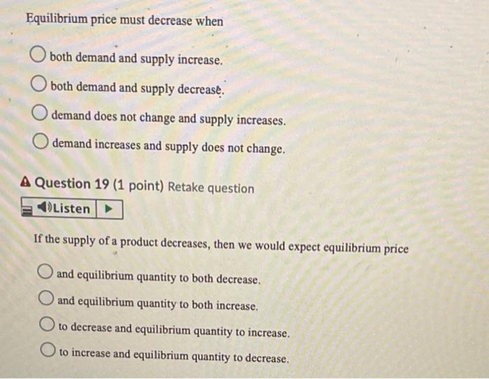 Solved Equilibrium price must decrease when both demand and | Chegg.com