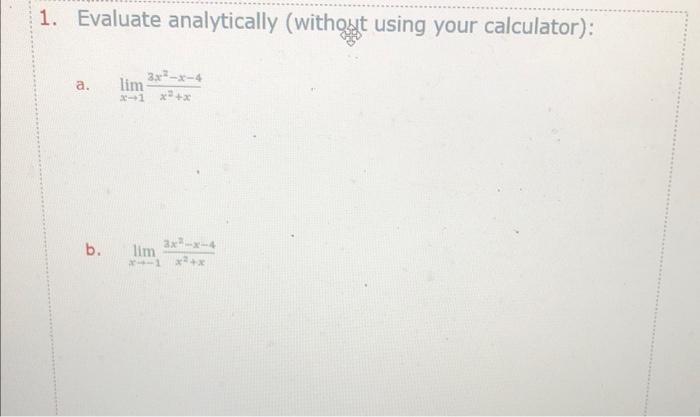 Solved 1. Evaluate analytically (witho,̧̧f using your | Chegg.com