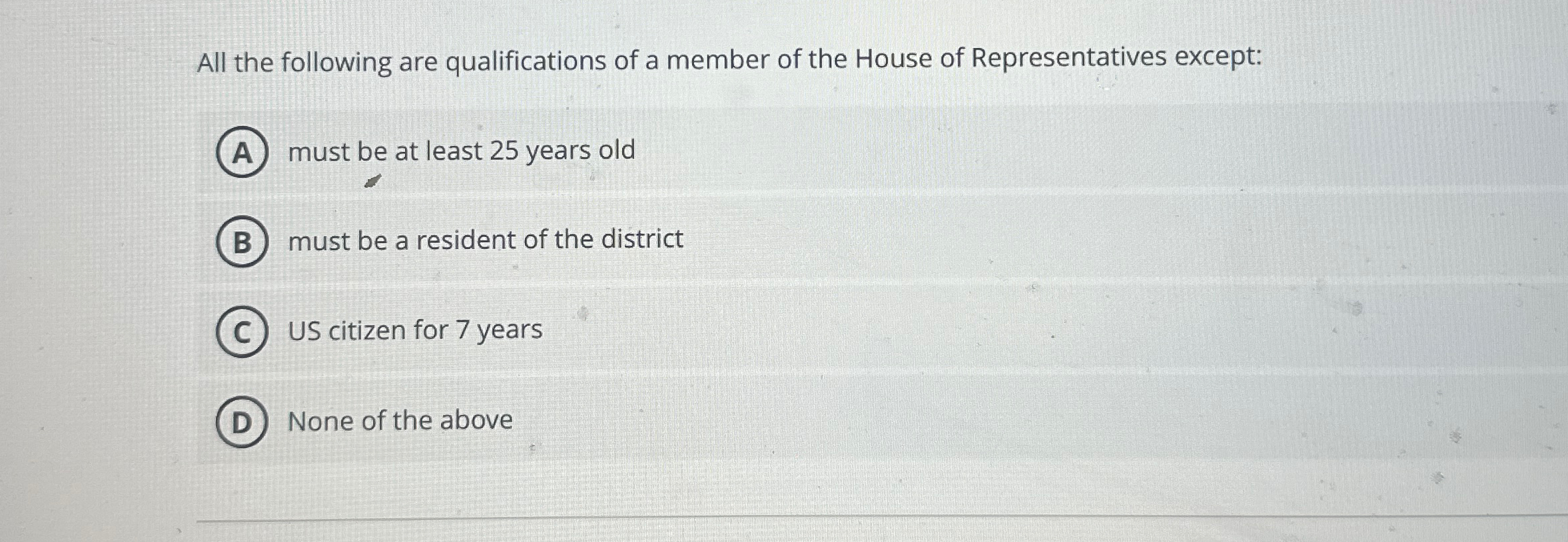 Solved All the following are qualifications of a member of | Chegg.com