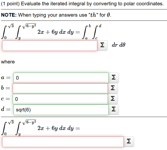 Solved (1 ﻿point) ﻿Evaluate the iterated integral by | Chegg.com