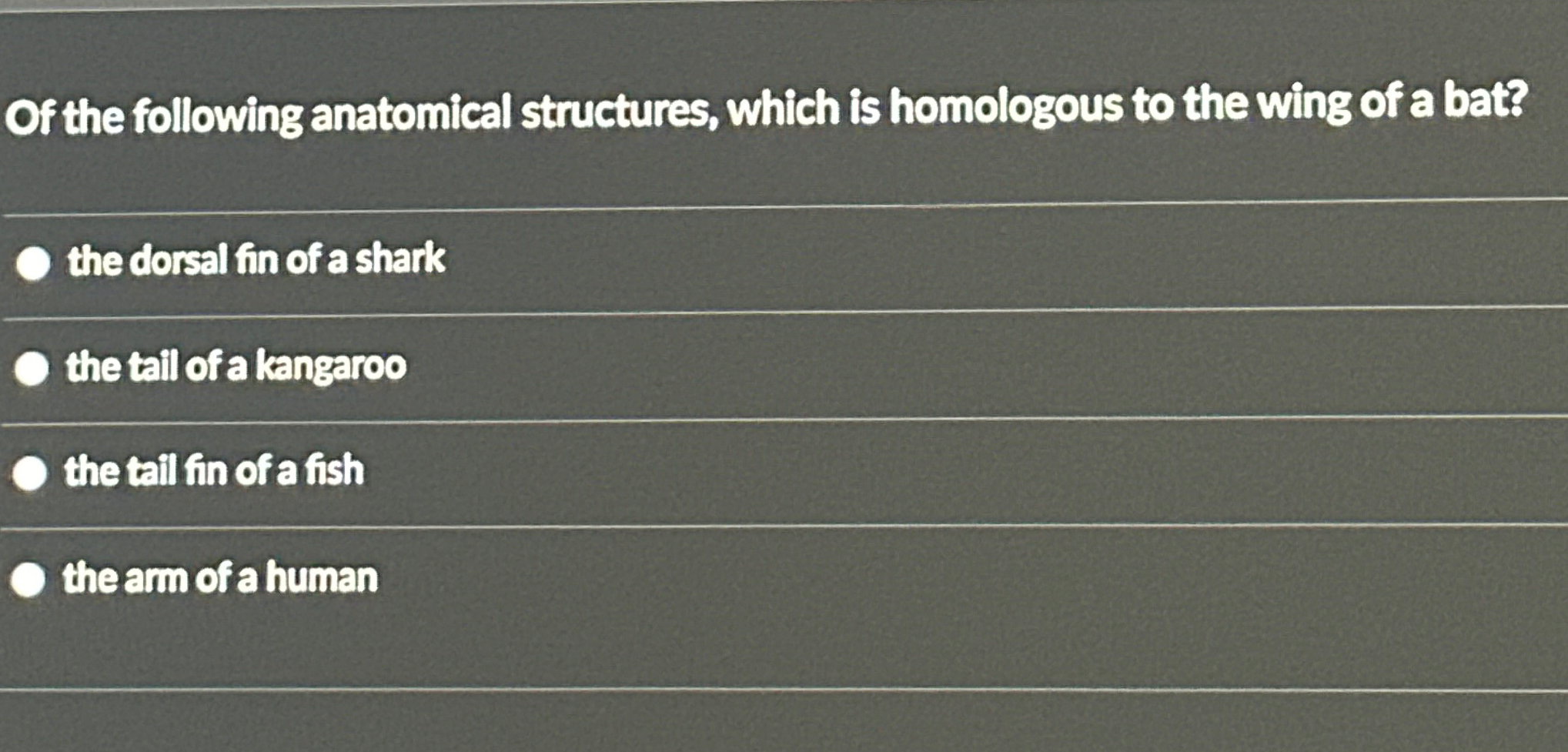 Solved Of the following anatomical structures, which is | Chegg.com