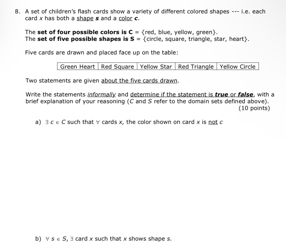 Solved A set of children's flash cards show a variety of | Chegg.com