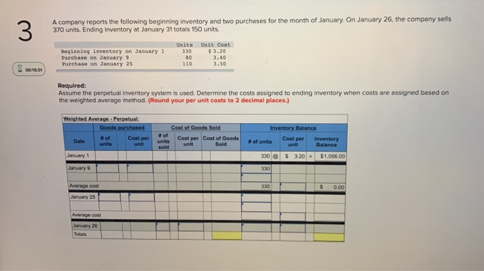 Solved 3 A company reports the following beginning inventory | Chegg.com