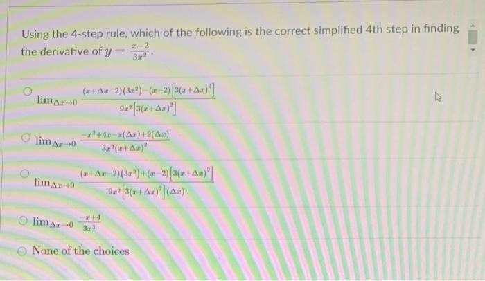 Solved Using the 4-step rule, find the third step of y = | Chegg.com