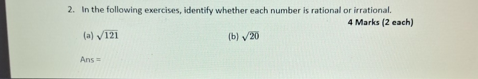 Solved In The Following Exercises Identify Whether Each