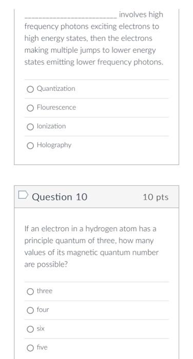 Solved involves high frequency photons exciting electrons to | Chegg.com
