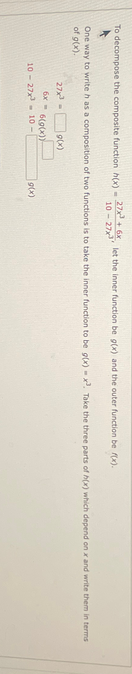 Solved To decompose the composite function | Chegg.com