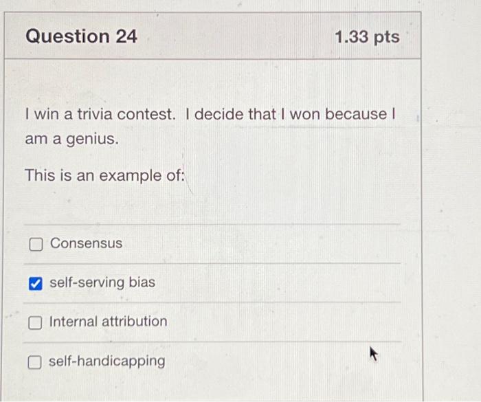 Solved I win a trivia contest. I decide that I won because I | Chegg.com