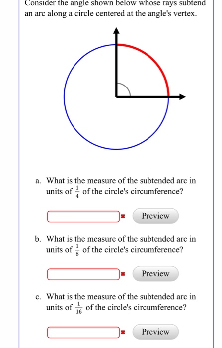 Solved Consider the angle shown below whose rays subtend an | Chegg.com