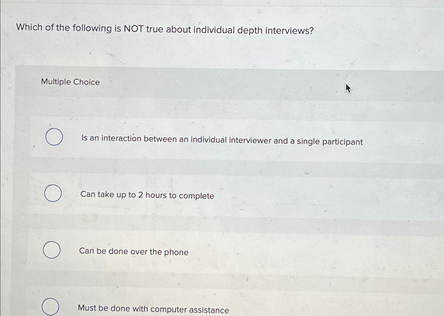 Solved Which of the following is NOT true about individual | Chegg.com