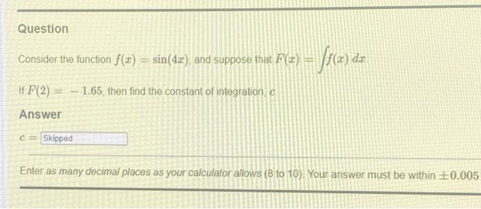 Solved Consider the function f(x)=sin(4x), and suppose that | Chegg.com