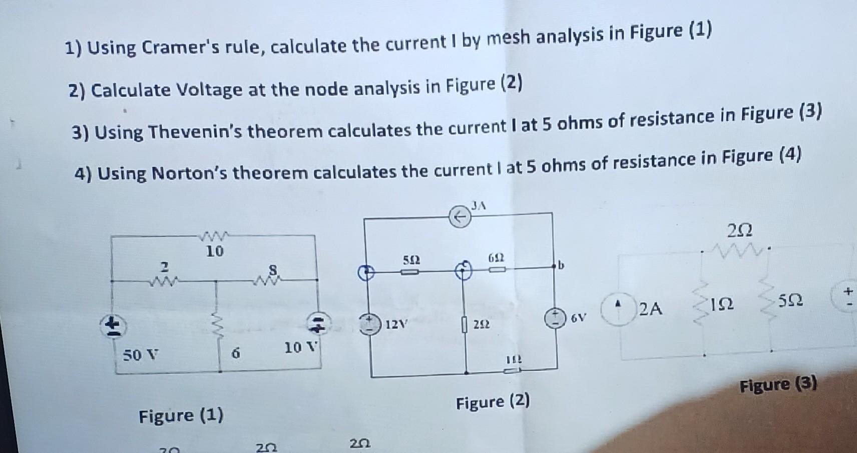 Solved 1) Using Cramer's rule, calculate the current I by | Chegg.com