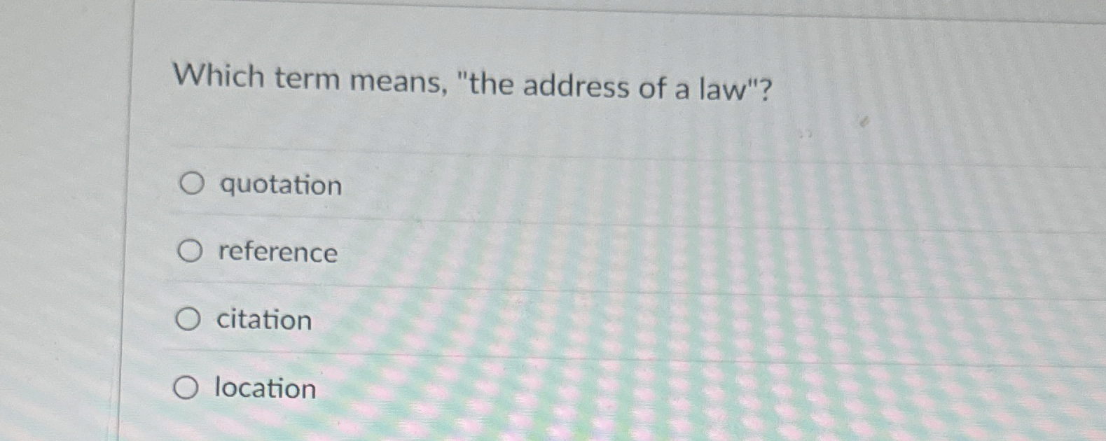 Solved Which term means, "the address of a | Chegg.com