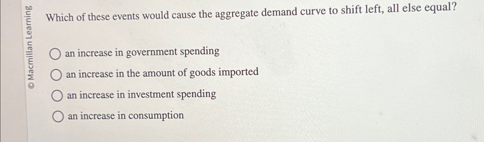Solved ∞E ﻿Which of these events would cause the aggregate | Chegg.com