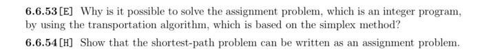 Solved 6.6.53 [E] Why is it possible to solve the assignment | Chegg.com