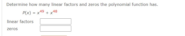 Solved Determine how many linear factors and zeros the | Chegg.com