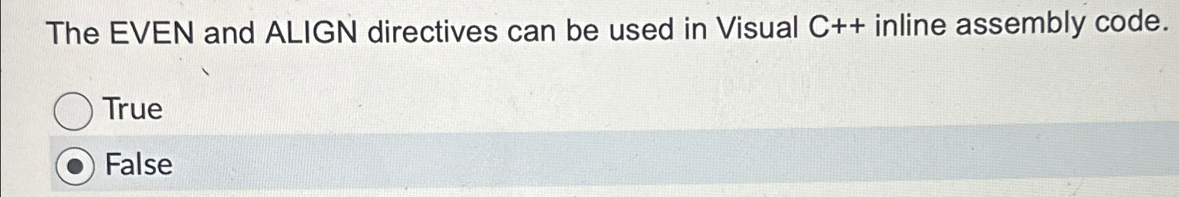 Solved The EVEN and ALIGN directives can be used in Visual | Chegg.com