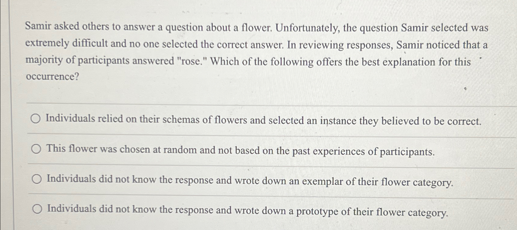 Solved Samir asked others to answer a question about a | Chegg.com