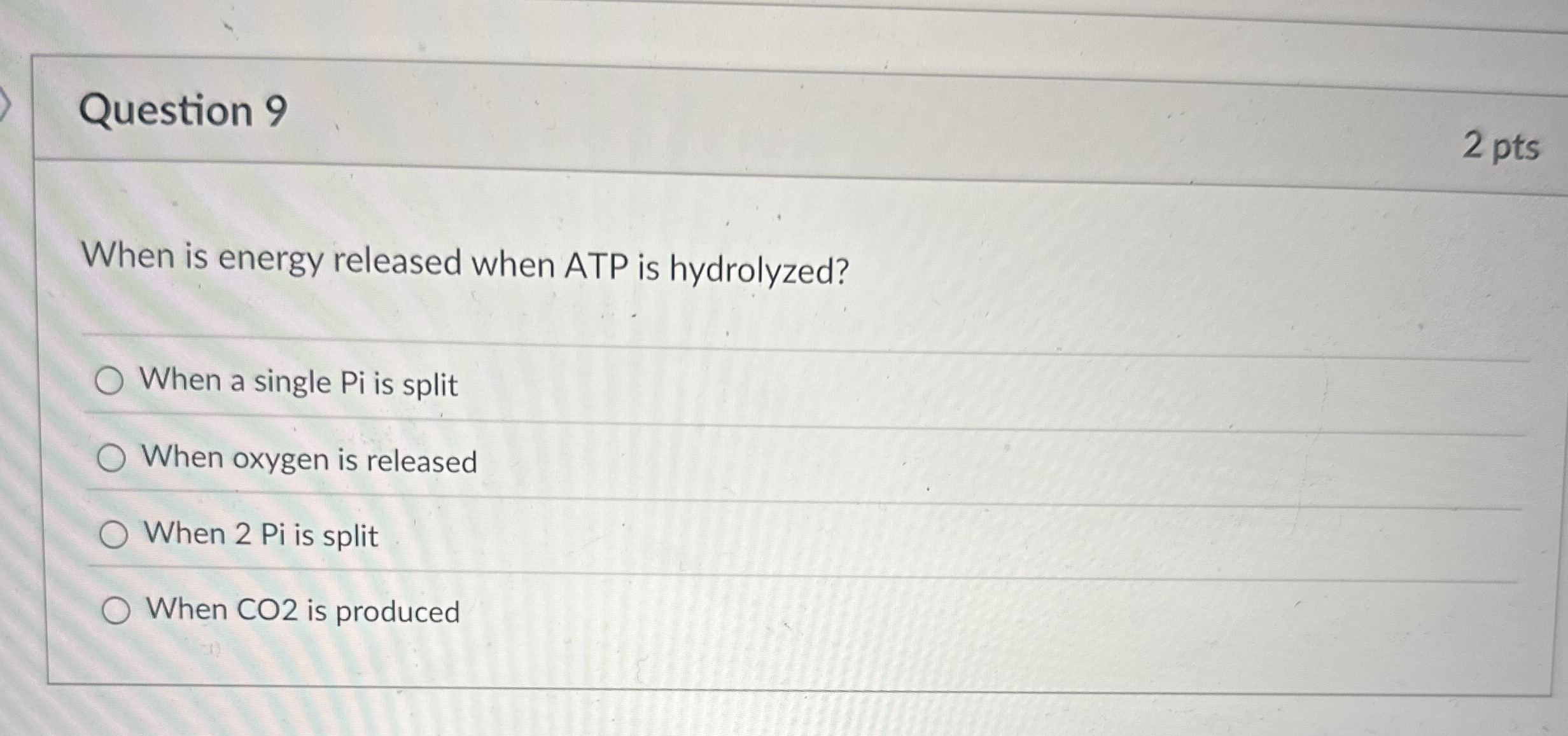Solved Question 92 ﻿ptsWhen is energy released when ATP is | Chegg.com