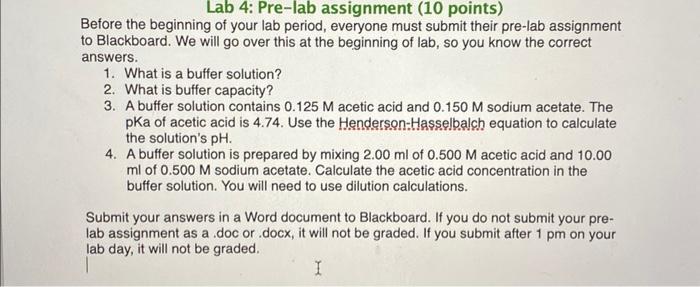 Solved Lab 4: Pre-lab assignment (10 points) Before the | Chegg.com