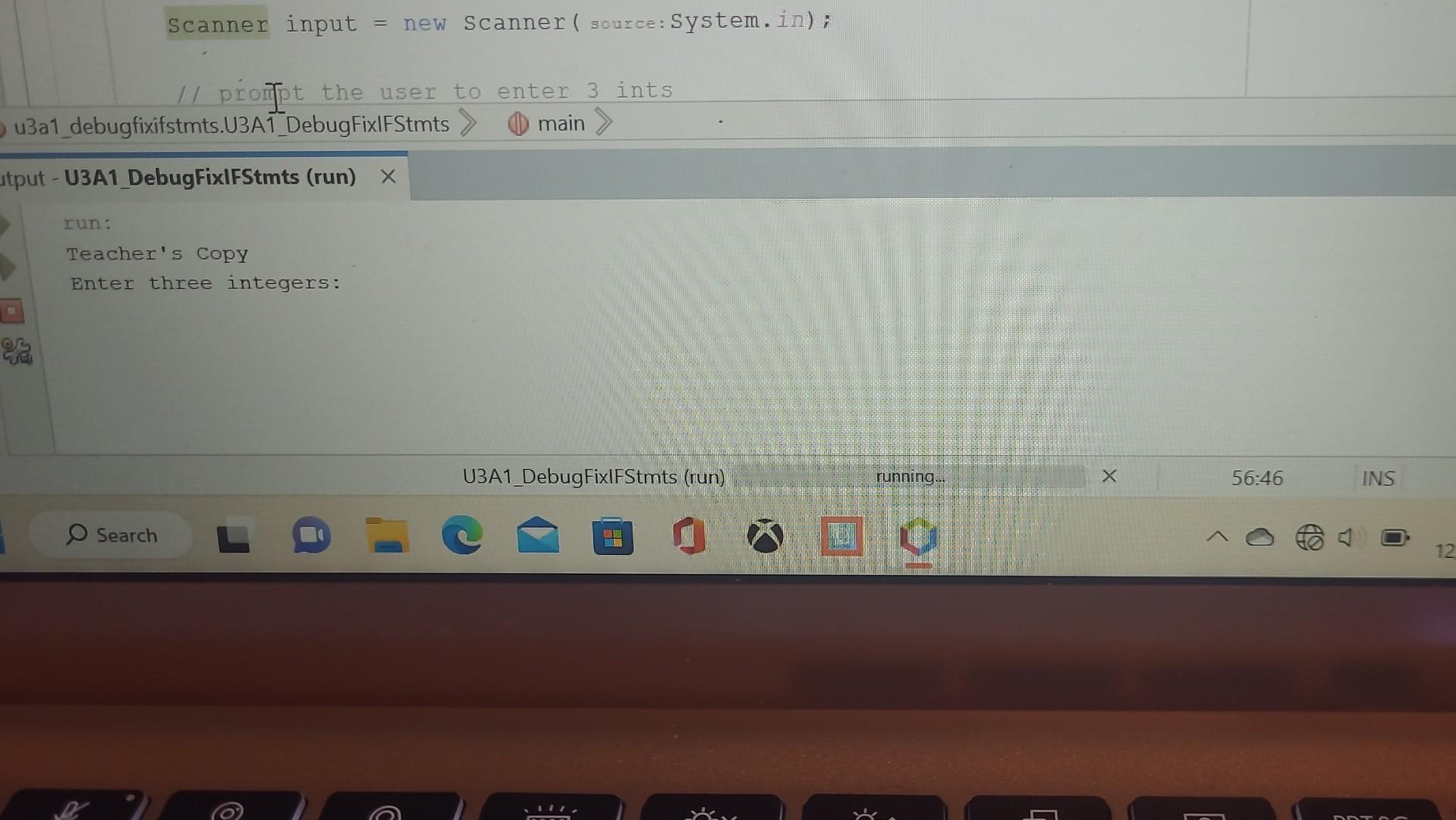 Solved run: Teacher's copy Enter three integers: | Chegg.com