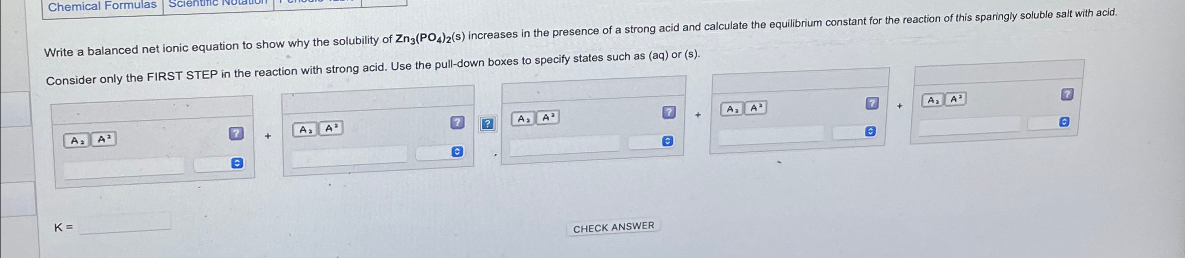 Solved Chemical FormulasWrite a balanced net ionic equation | Chegg.com
