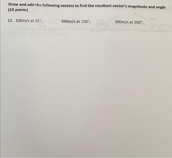 Solved Draw and add the following vectors to find the | Chegg.com