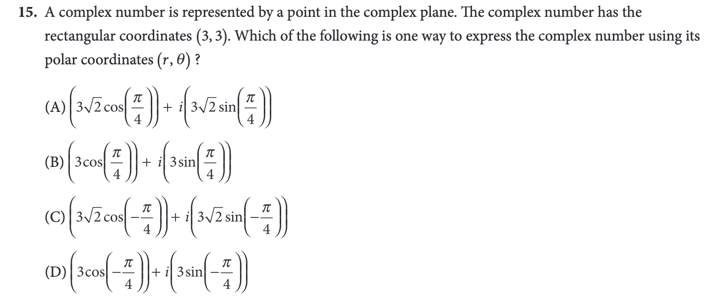 Solved A complex number is represented by a point in the | Chegg.com