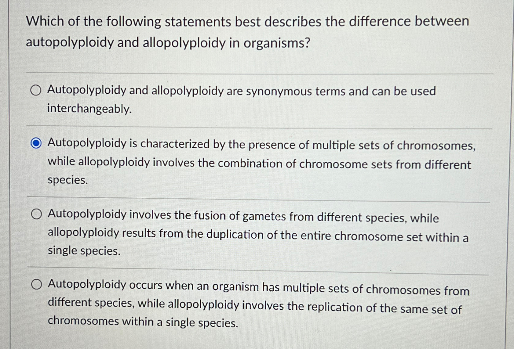 Solved Which of the following statements best describes the | Chegg.com