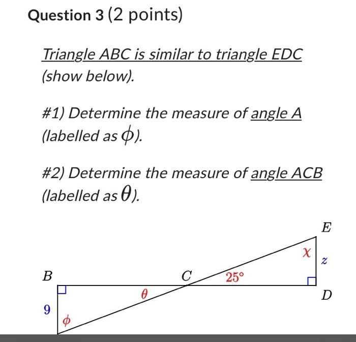 Solved Blank \# 2Question 3 (2 points) Triangle ABC is | Chegg.com