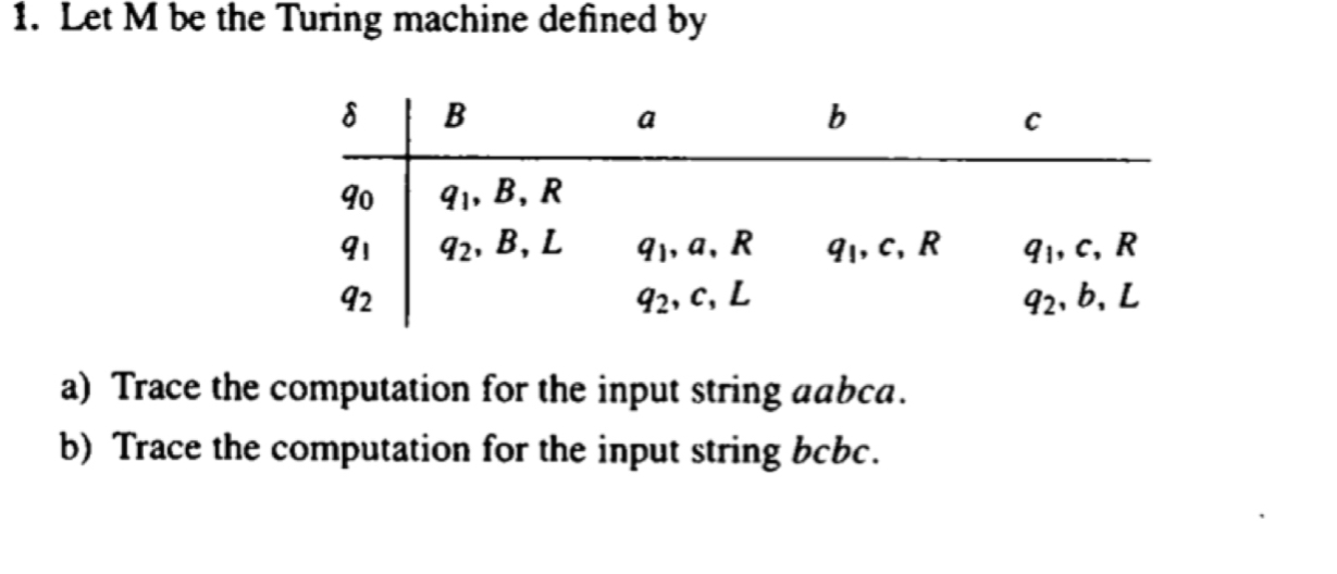 Solved Let M be the Turing machine defined | Chegg.com Solved Let M be the Turing machine defined | Chegg.com