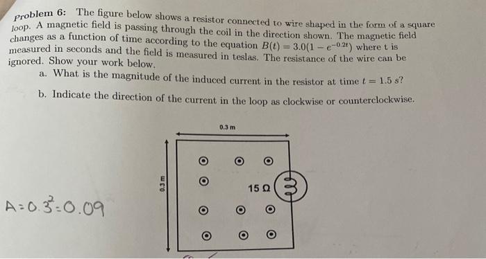 Solved Problem 6: The figure below shows a resistor | Chegg.com