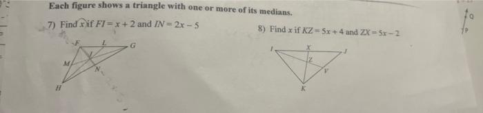 Solved Each figure shows a triangle with one or more of its | Chegg.com