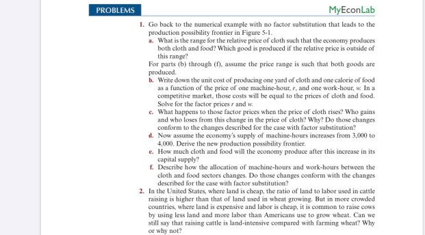 PROBLEMS MyEconLab 1. Go back to the numerical | Chegg.com
