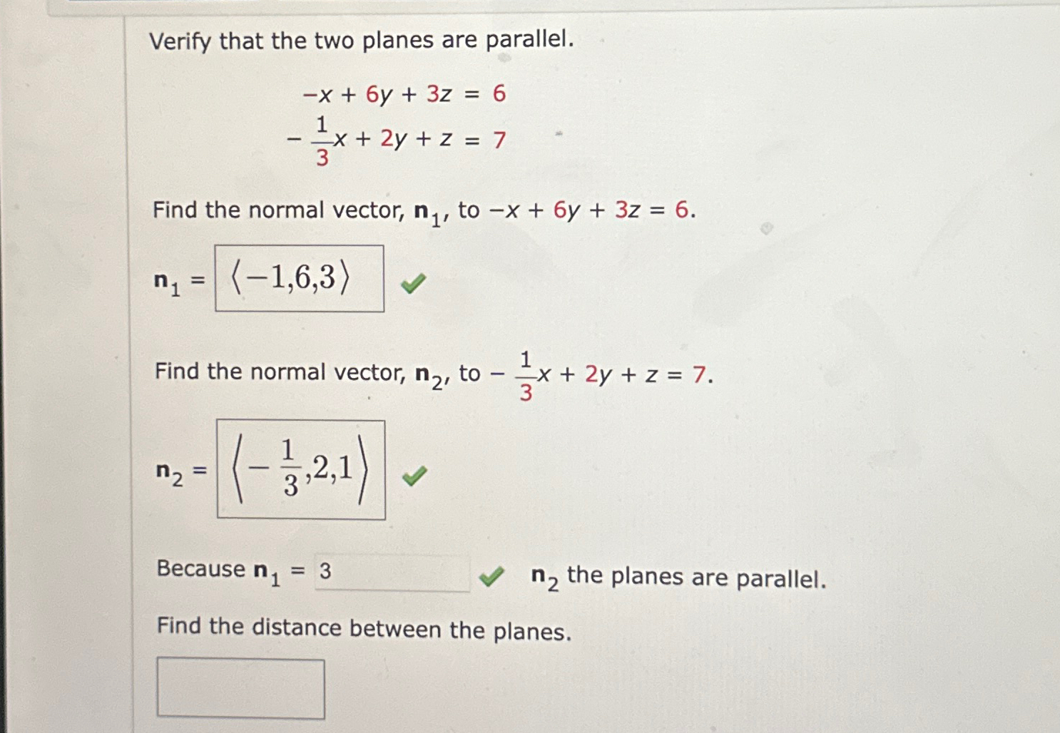 Solved Verify that the two planes are | Chegg.com