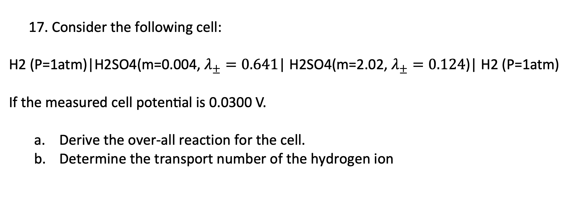 Solved Consider the following cell:If the measured cell | Chegg.com