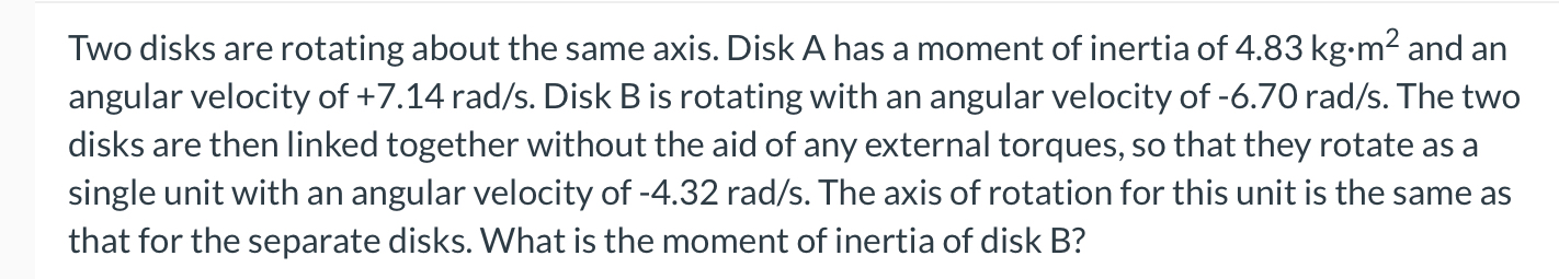 Solved Two disks are rotating about the same axis. Disk A | Chegg.com
