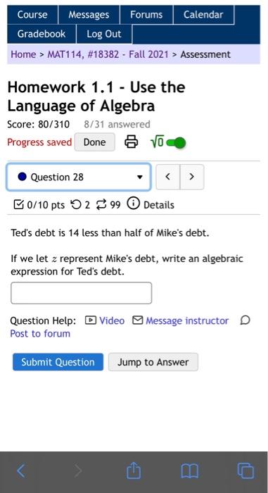 Solved Course Messages Forums Calendar Gradebook Log Out | Chegg.com