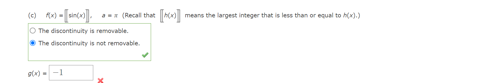 Solved Which of the following functions f has a removable | Chegg.com