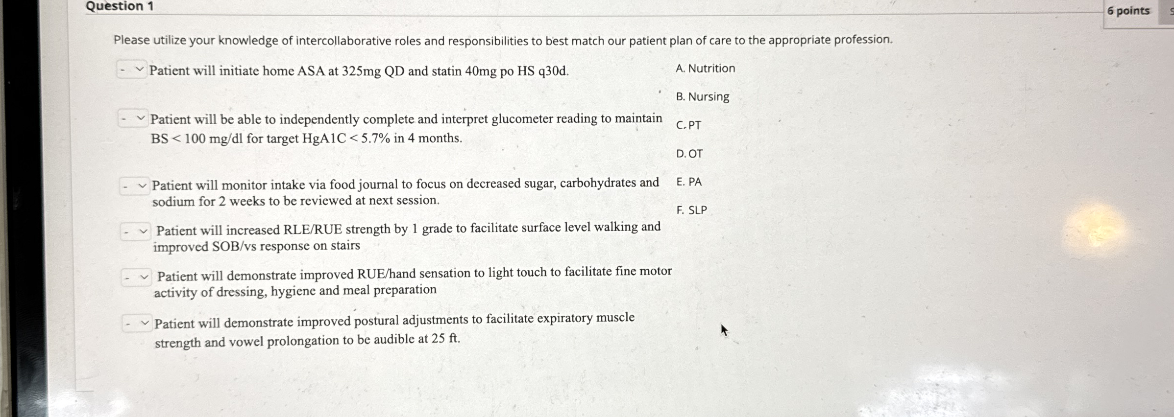Solved Question 16 ﻿pointsPlease utilize your knowledge of | Chegg.com