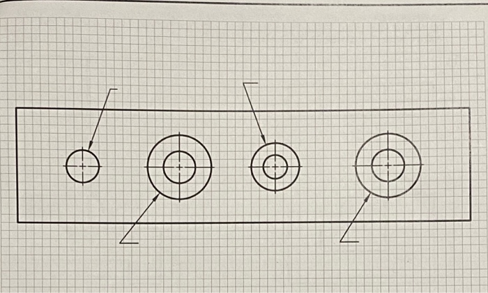 ó ☺ ☺ ☺ DRILLED HOLE (BLIND) COUNTERBORE SPOTFACE | Chegg.com