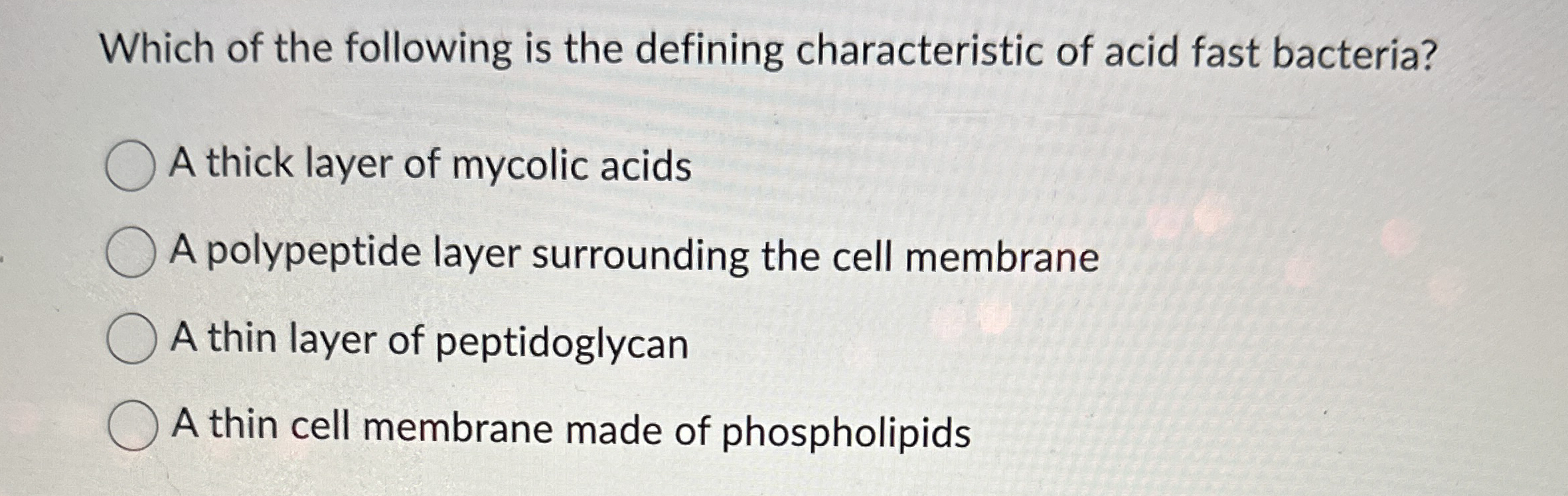 Solved Which of the following is the defining characteristic | Chegg.com