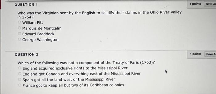 Who was the Virginian sent by the English to solidify | Chegg.com