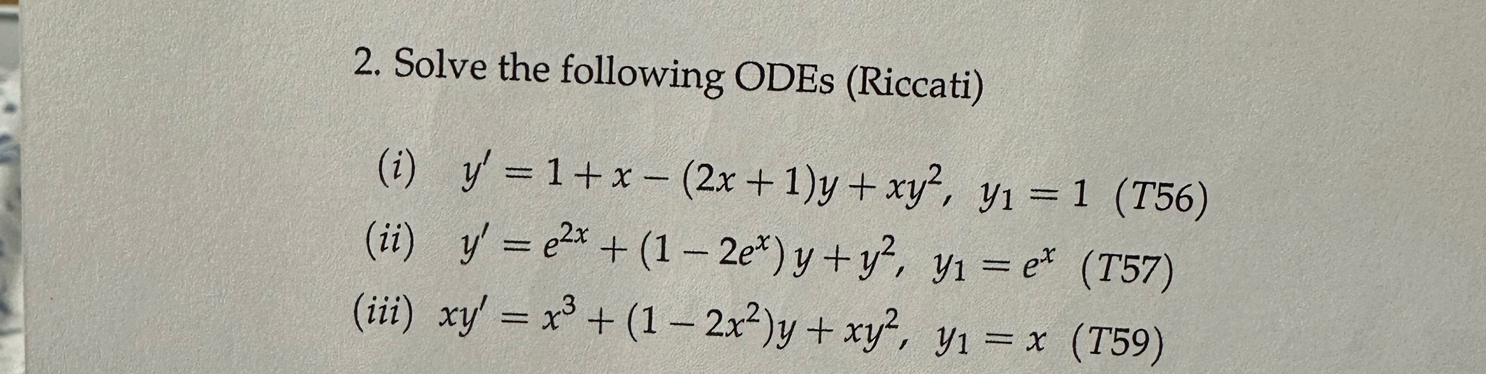 Solved Solve the following ODEs | Chegg.com
